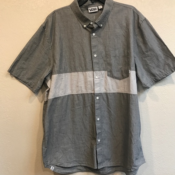 Vans | Shirts | Vans Gray Colorblock Camp Shirt | Poshmark